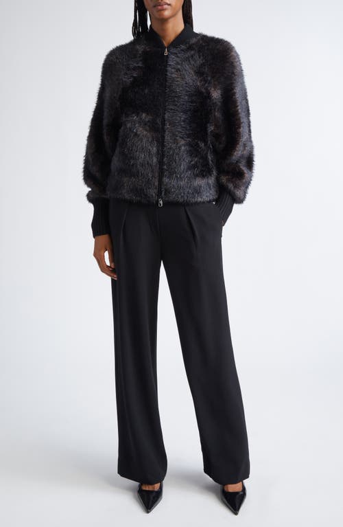EMPORIO ARMANI Faux Fur Zip-Up Jacket